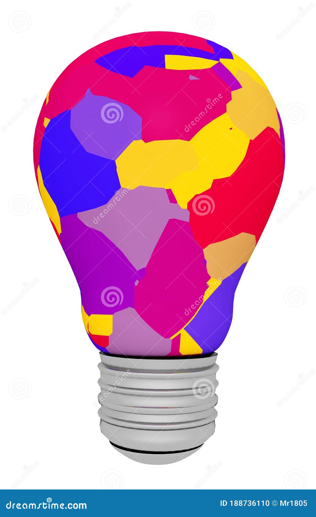 Colorful Light Bulb Isolated on White Background Stock Illustration ...