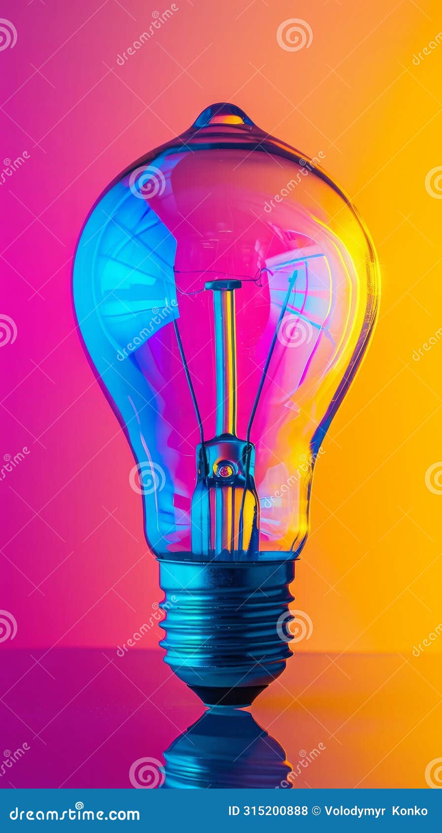 Colorful Light Bulb on Table, Bright, Eye-catching, and Playful ...