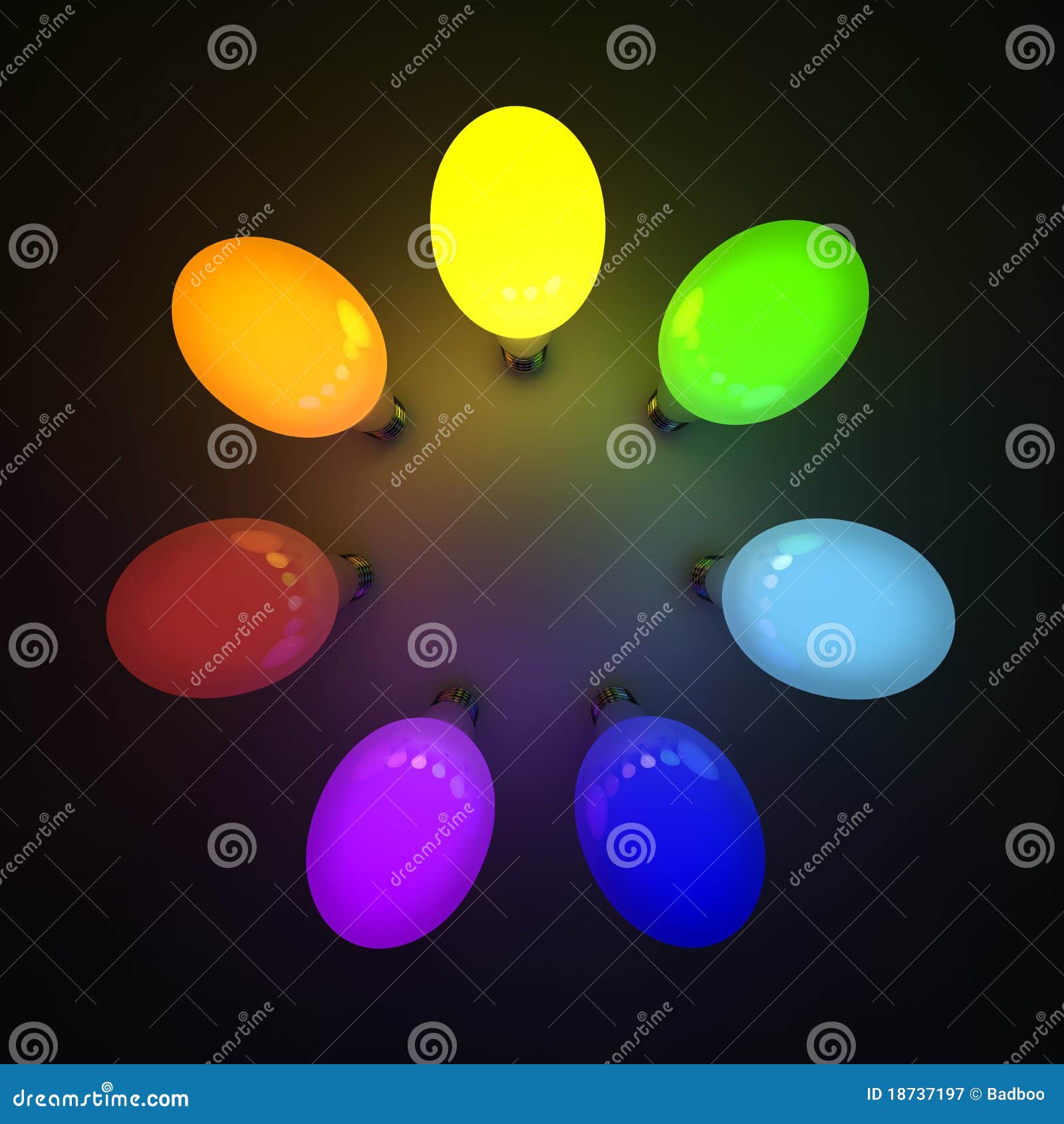 Colorful light bulbs stock illustration. Illustration of conceptual ...