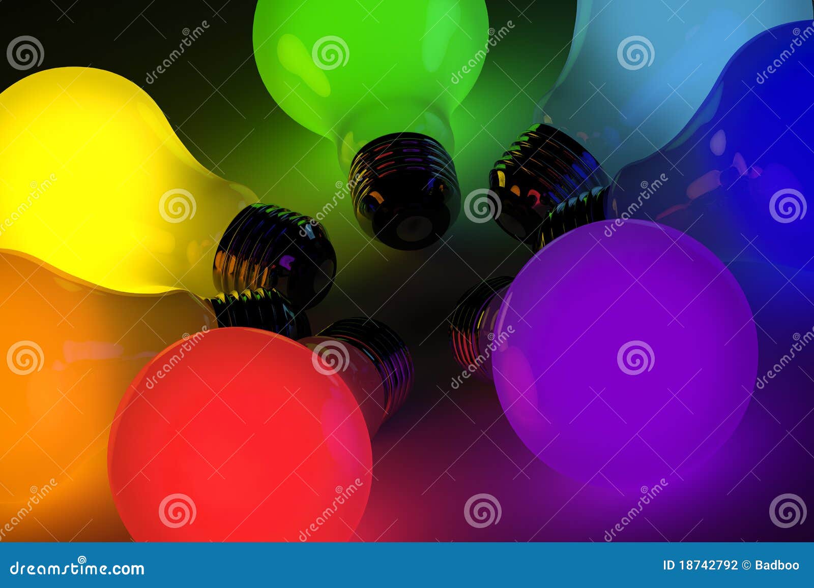Colorful light bulbs stock illustration. Illustration of color - 18742792