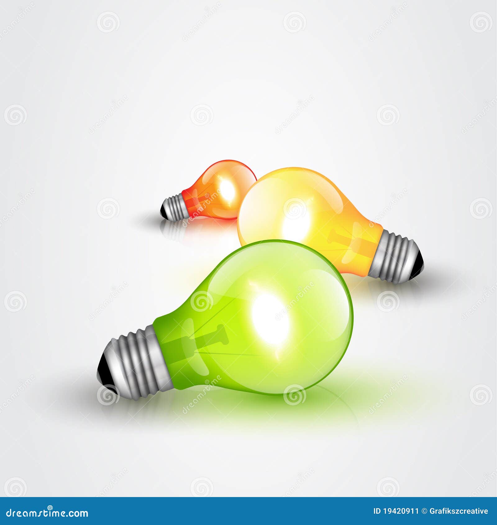 Colorful light bulbs stock vector. Illustration of heat - 19420911