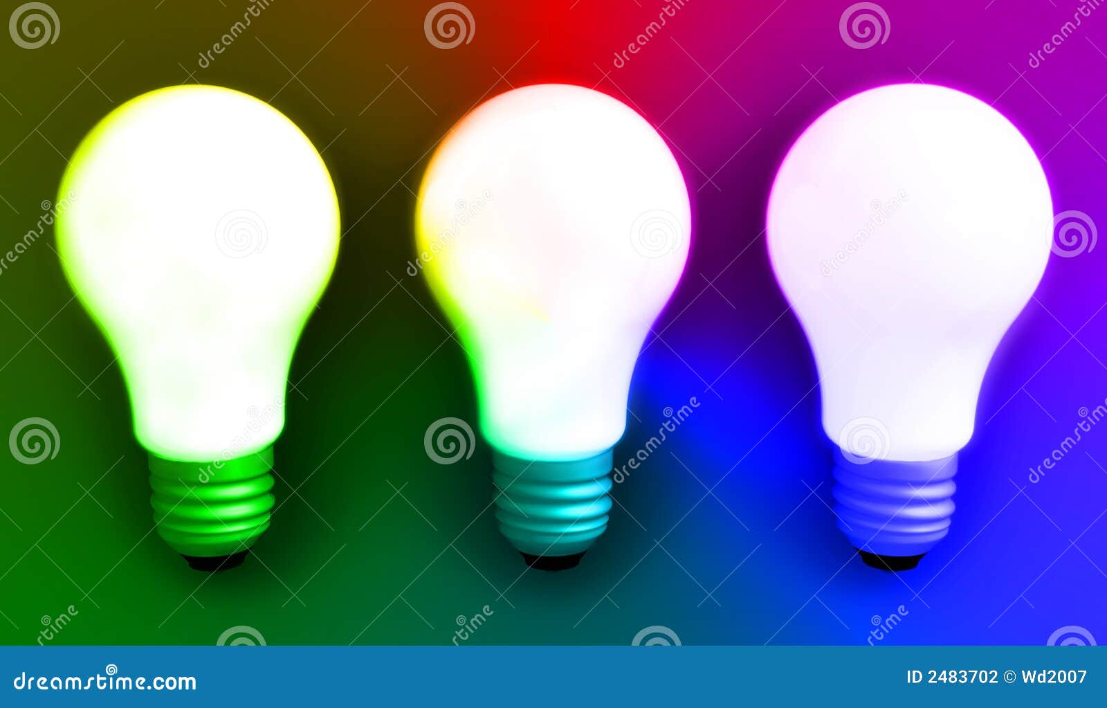 Colorful light bulbs stock photo. Image of glow, colorful - 2483702