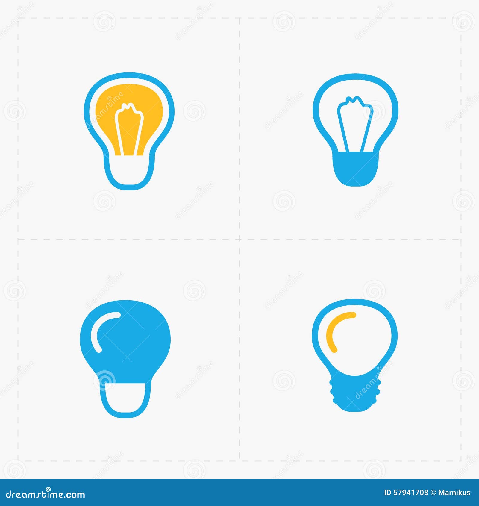 Colorful Light Bulbs. Bulb Icon Set Stock Vector - Illustration of ...