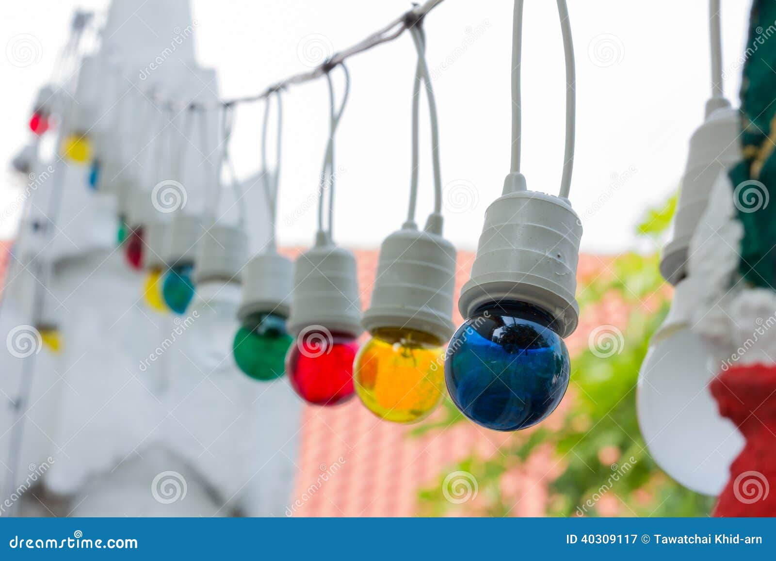 Colorful Light Bulbs in Daylight Stock Image - Image of electricity ...