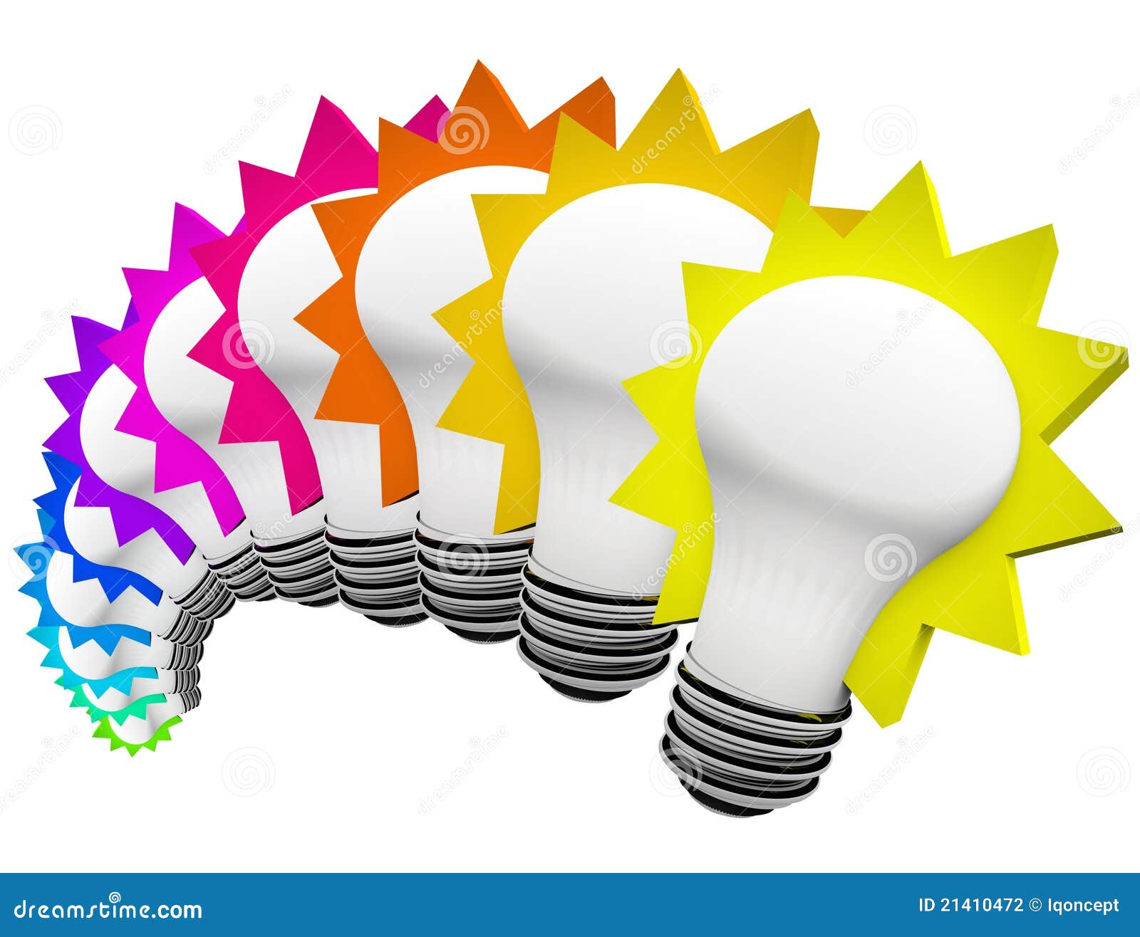 Colorful Light Bulbs Thinking of Innovative Ideas Stock Illustration ...