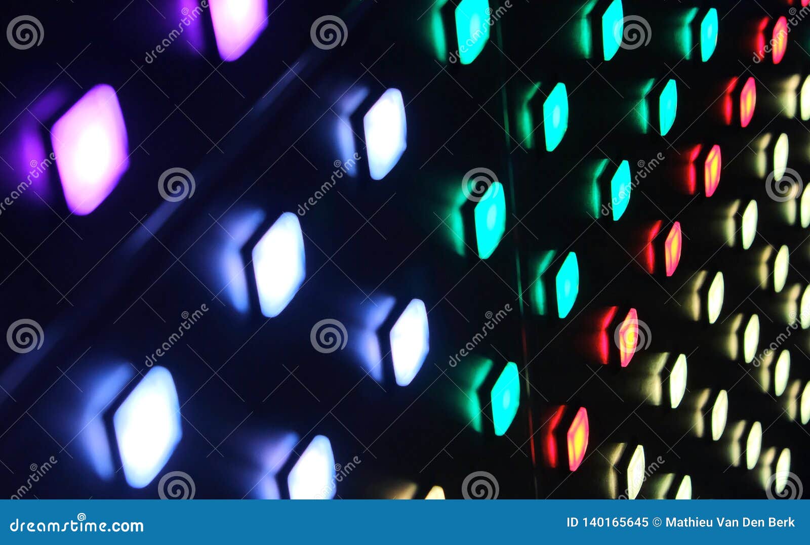Colorful Light Buttons in a Grid Stock Image - Image of digital ...