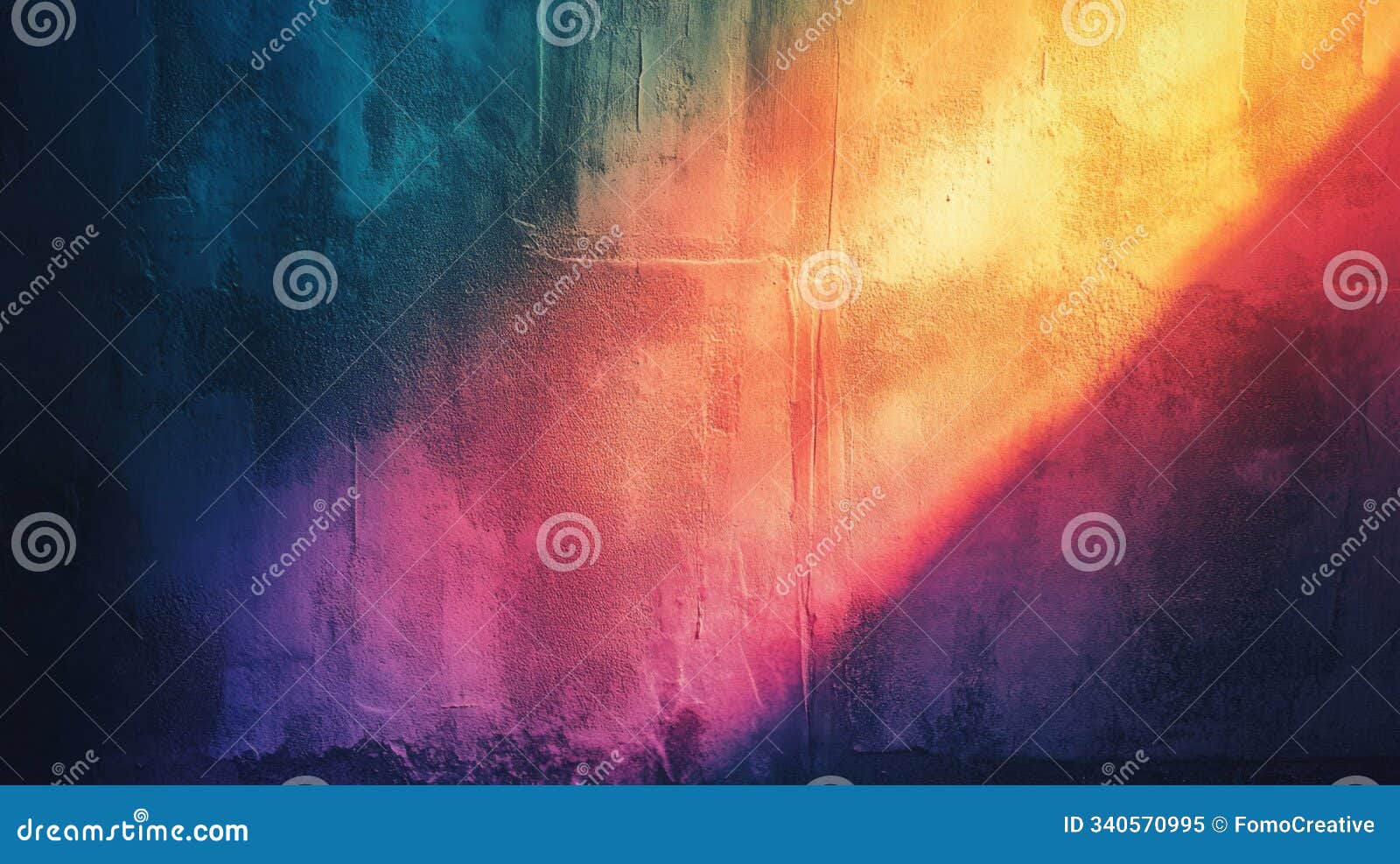 Colorful Light Cast on a Rough Textured Wall Stock Illustration ...