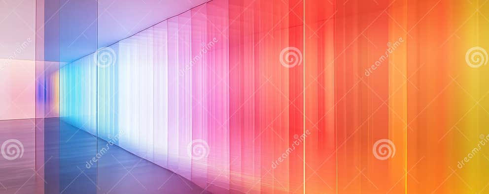 Colorful Light Installation with Gradient Walls, Modern Art Concept ...