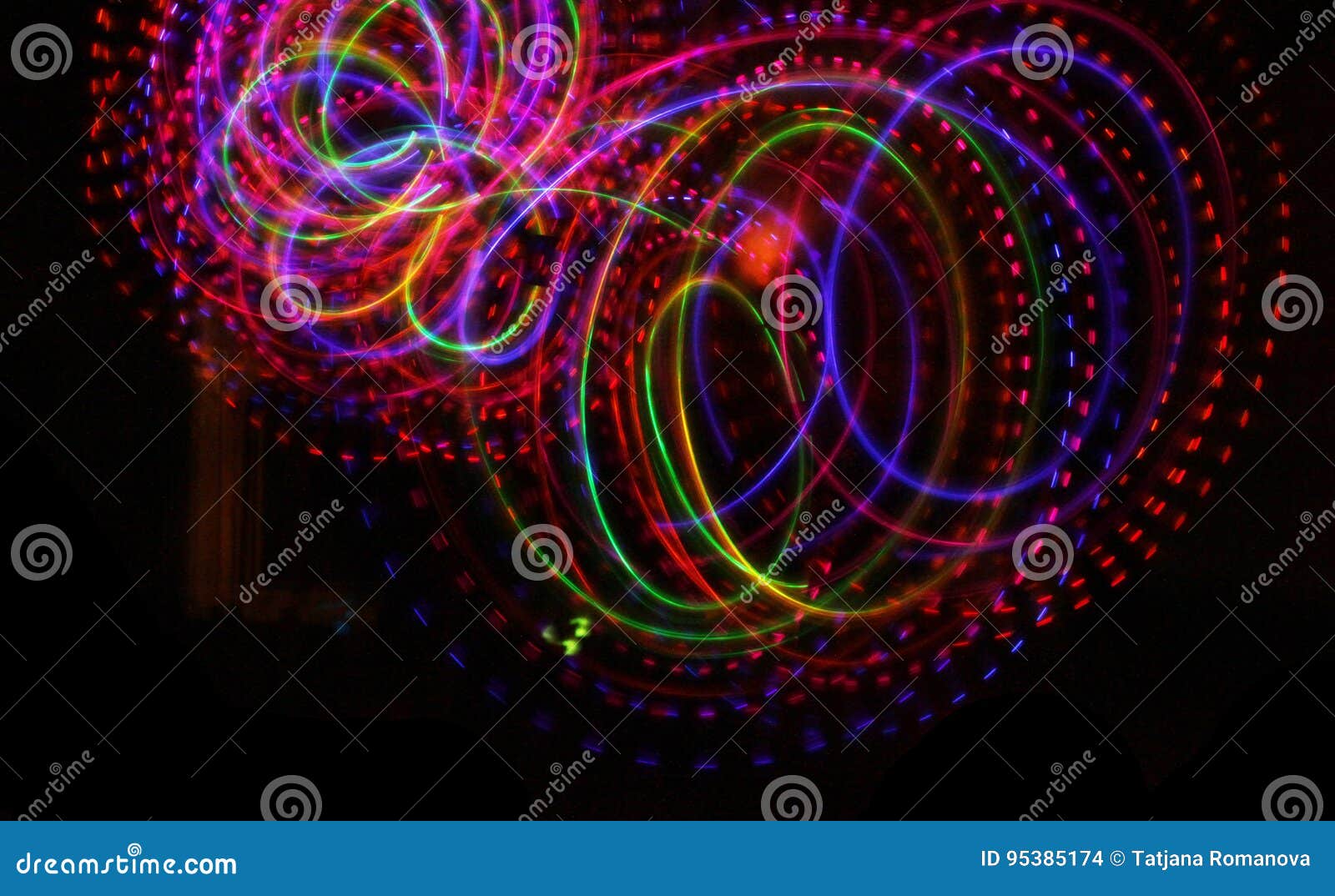 Colorful Light Luminous Texture on Black Stock Illustration ...