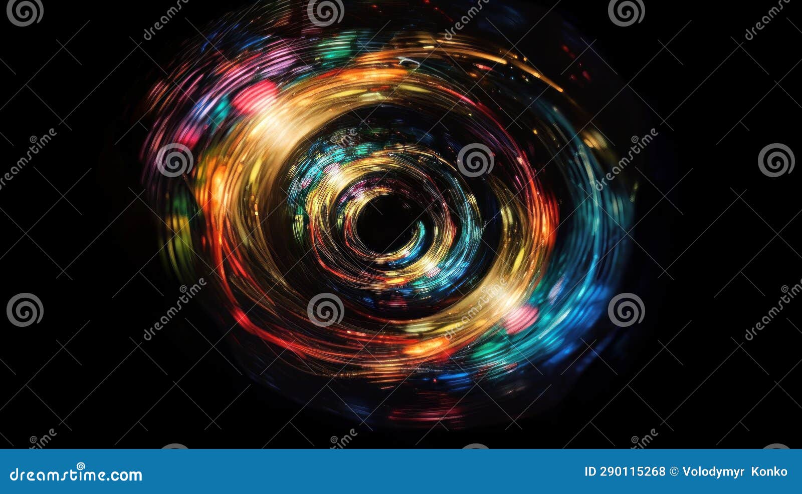 Colorful Light Painting on Black Background. Generative Ai Stock Photo ...