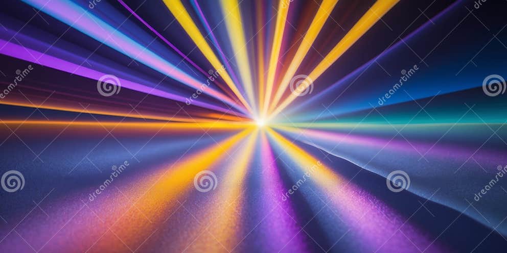 Colorful Light Rays on Dark Surface Creating a Vibrant Background Stock ...
