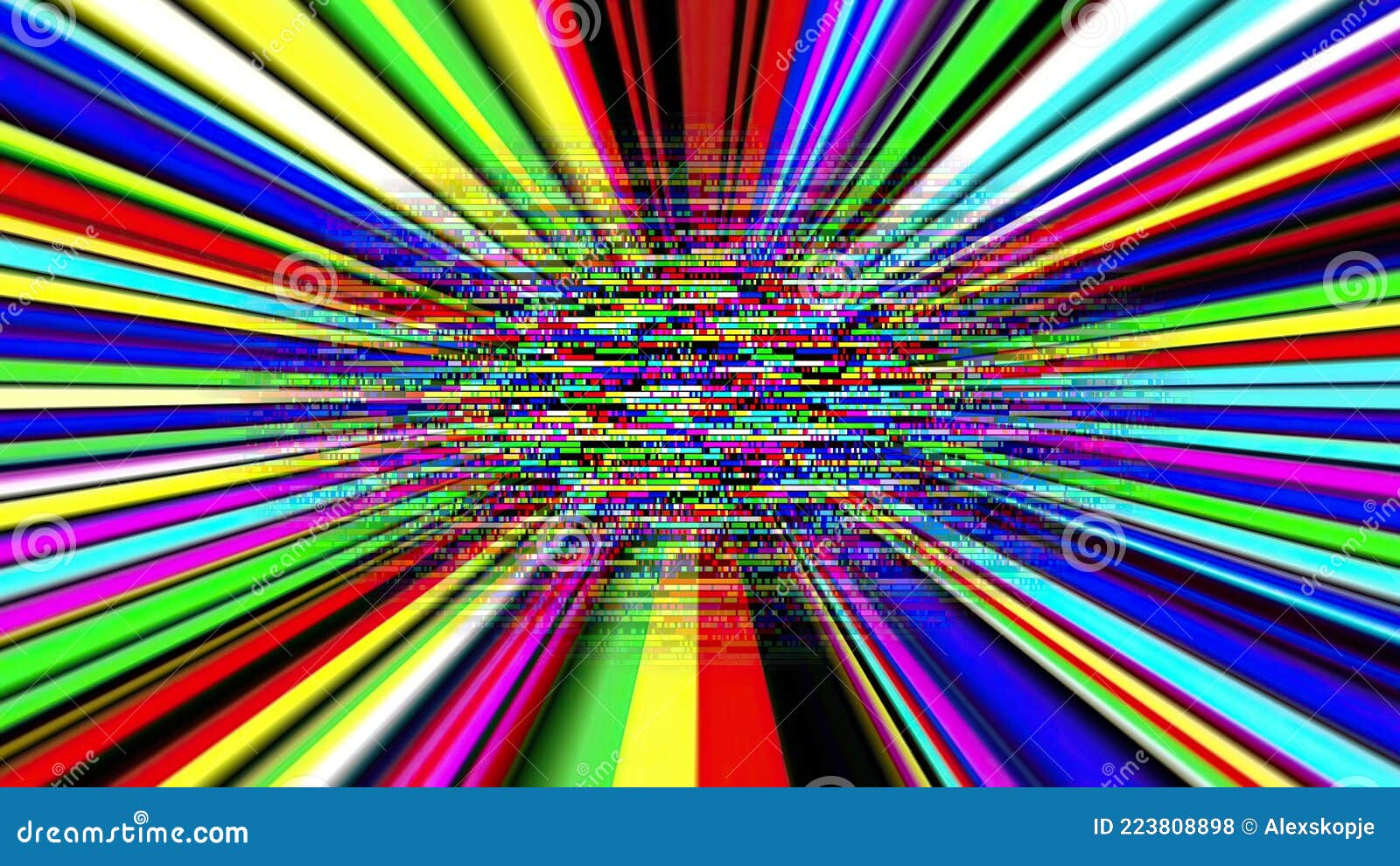 Colorful Light Rays and Pixels Stock Illustration - Illustration of ...
