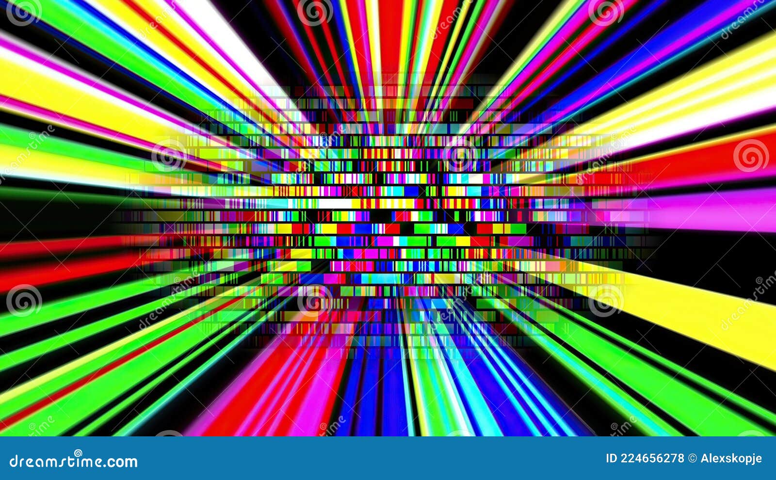 Colorful Light Rays and Pixels Stock Illustration - Illustration of ...