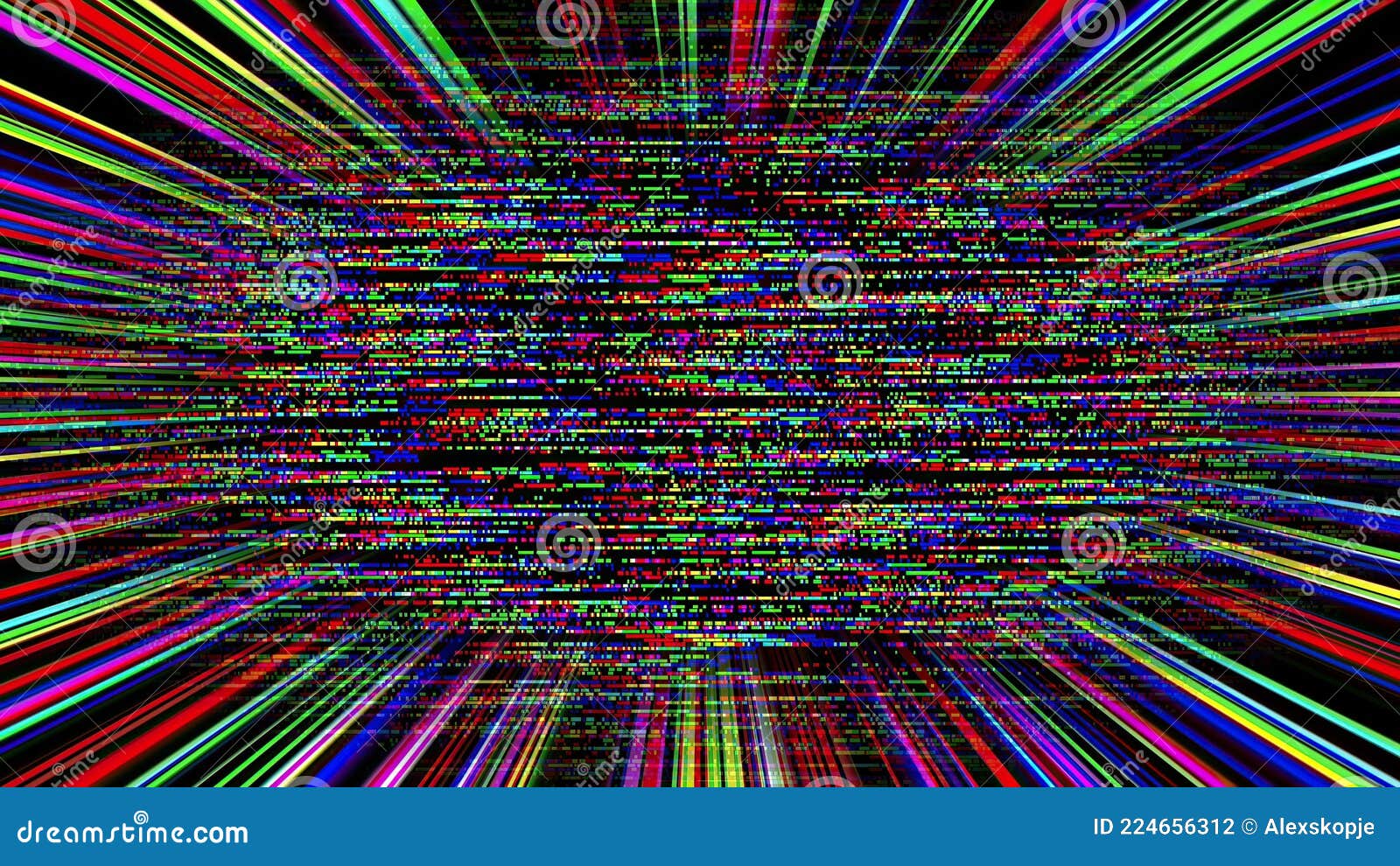 Colorful Light Rays and Pixels Stock Illustration - Illustration of ...