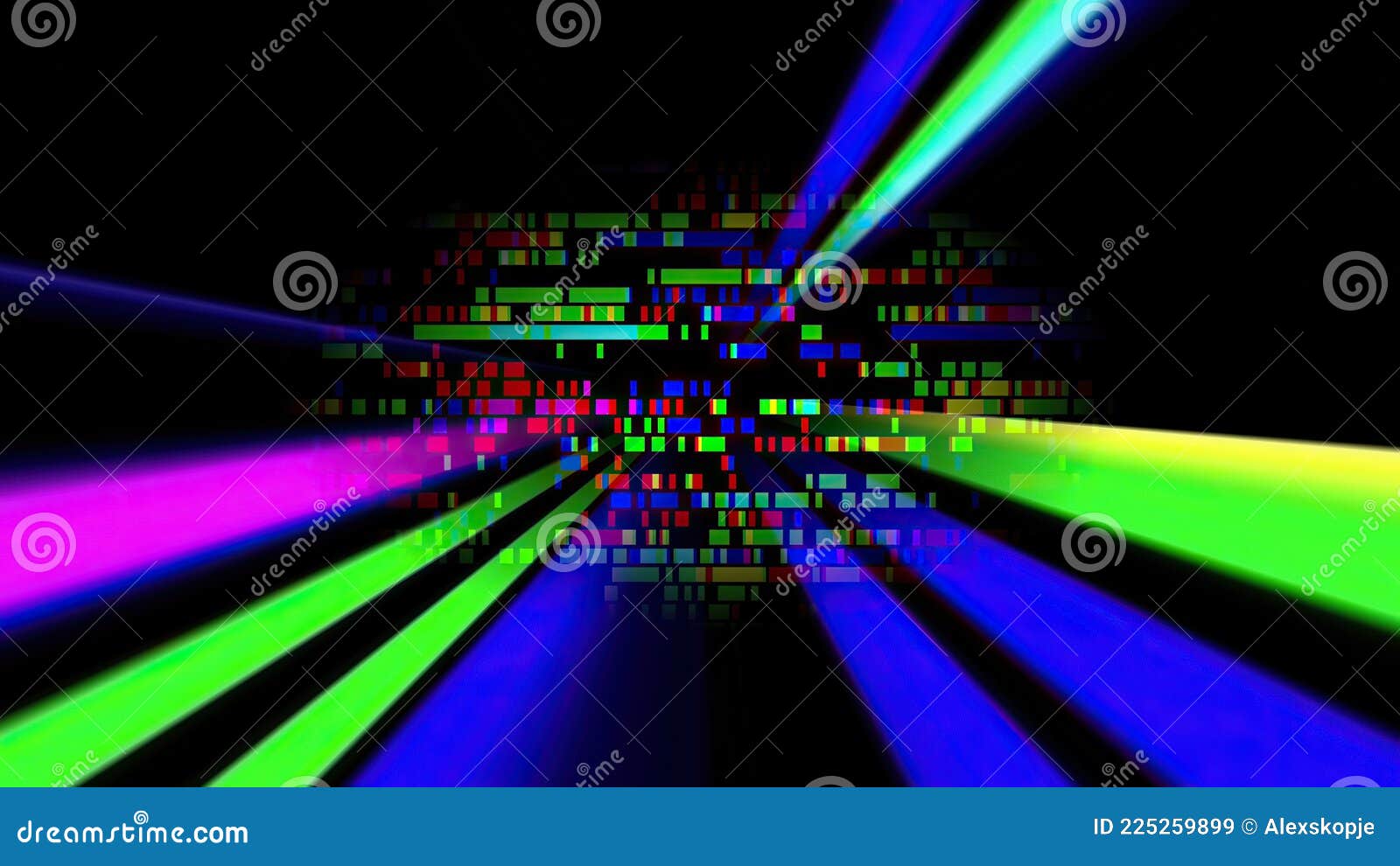 Colorful Light Rays and Pixels Stock Illustration - Illustration of ...