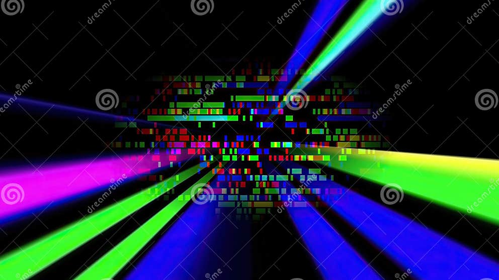 Colorful Light Rays and Pixels Stock Illustration - Illustration of ...