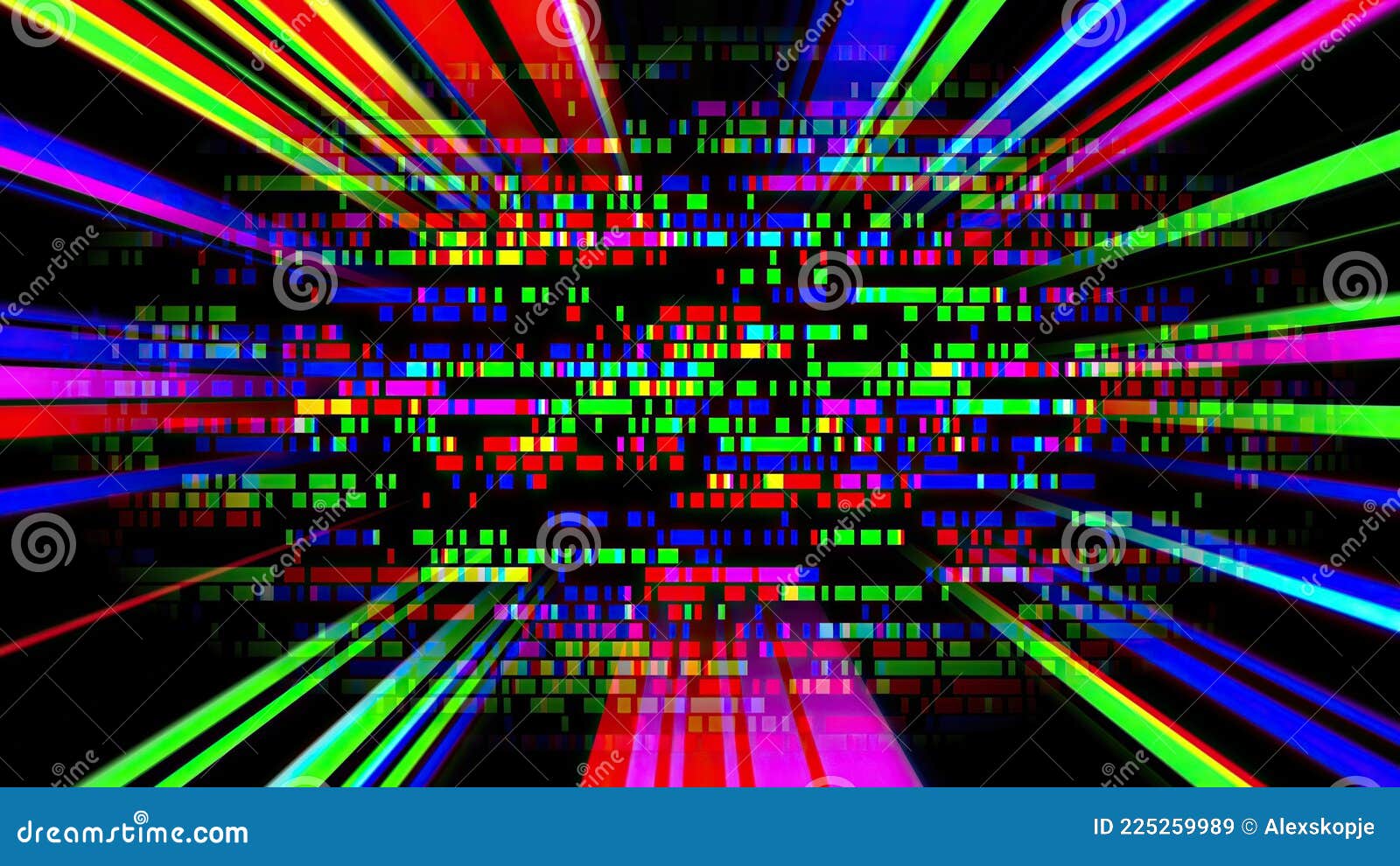 Colorful Light Rays and Pixels Stock Illustration - Illustration of ...