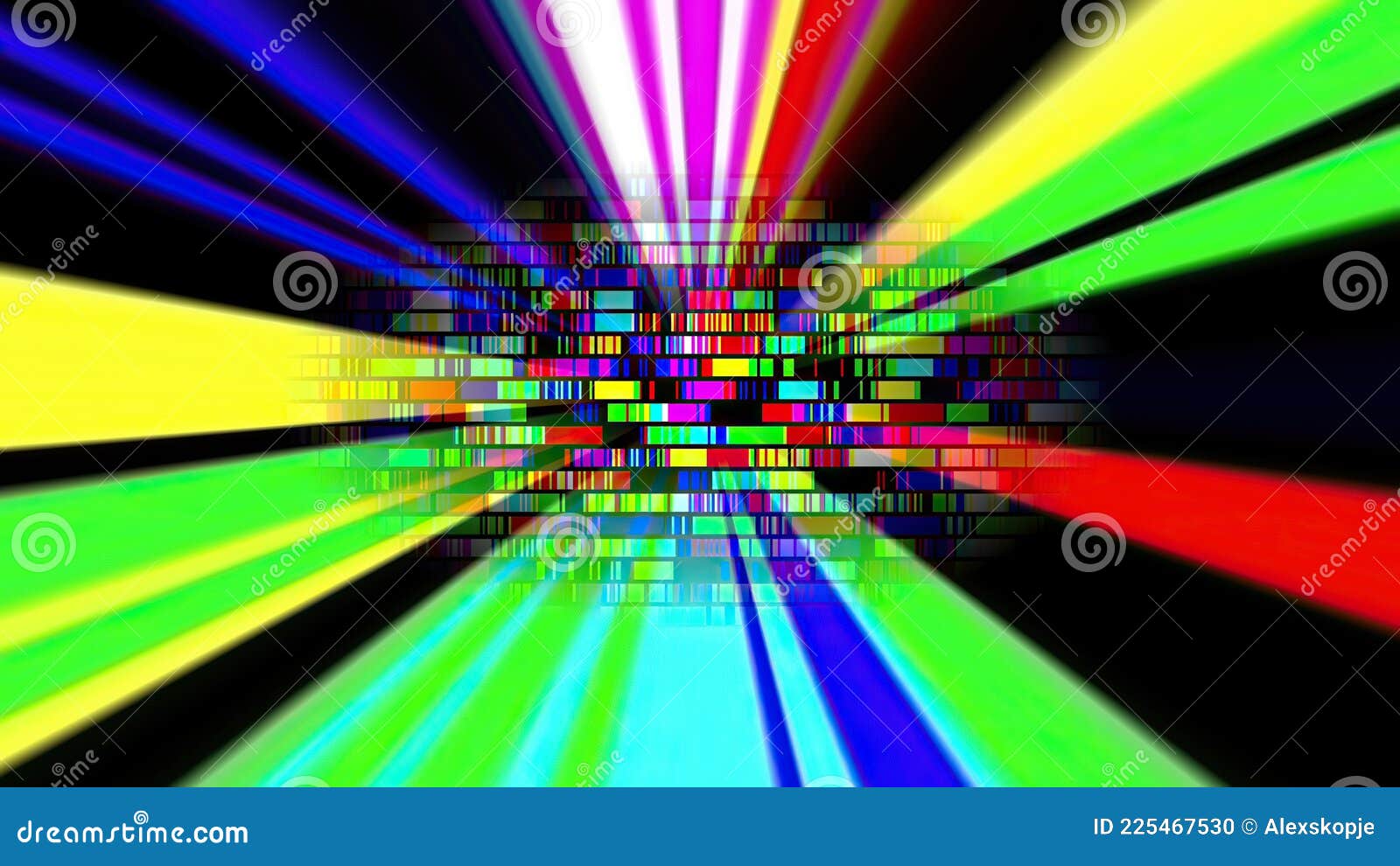 Colorful Light Rays and Pixels Stock Illustration - Illustration of ...