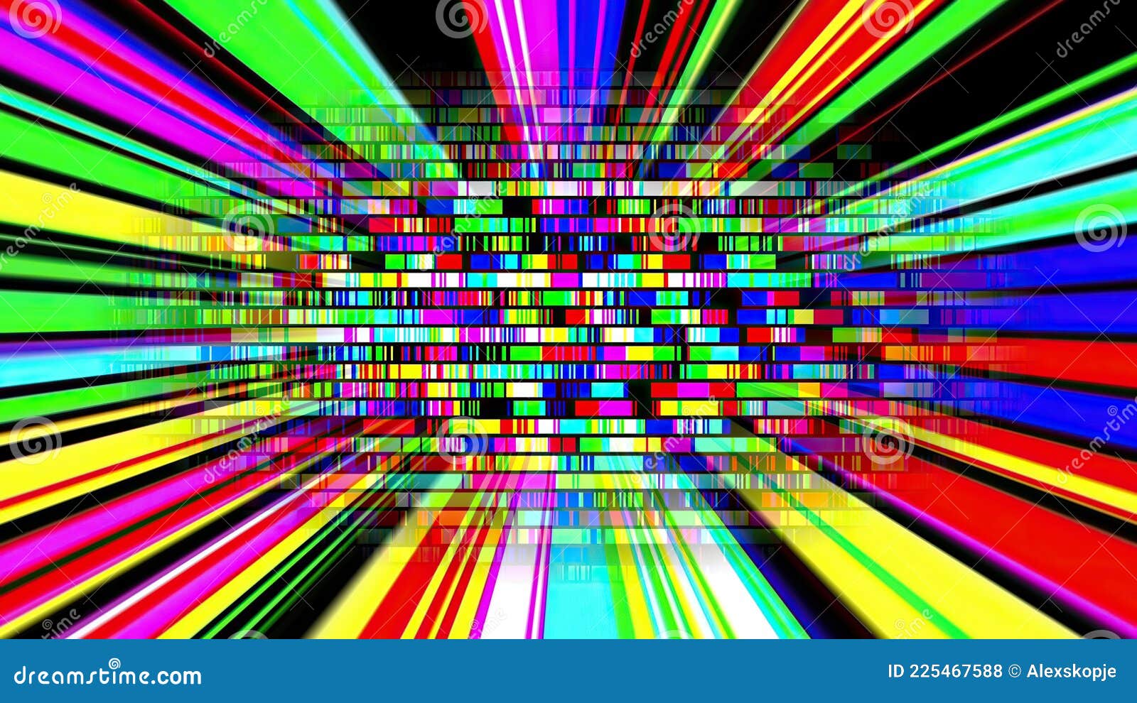 Colorful Light Rays and Pixels Stock Illustration - Illustration of ...
