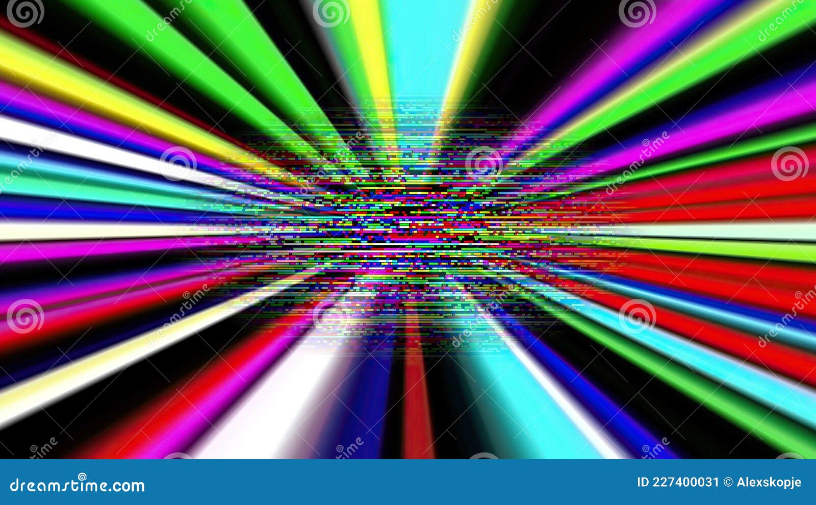 Colorful Light Rays and Pixels Stock Illustration - Illustration of ...