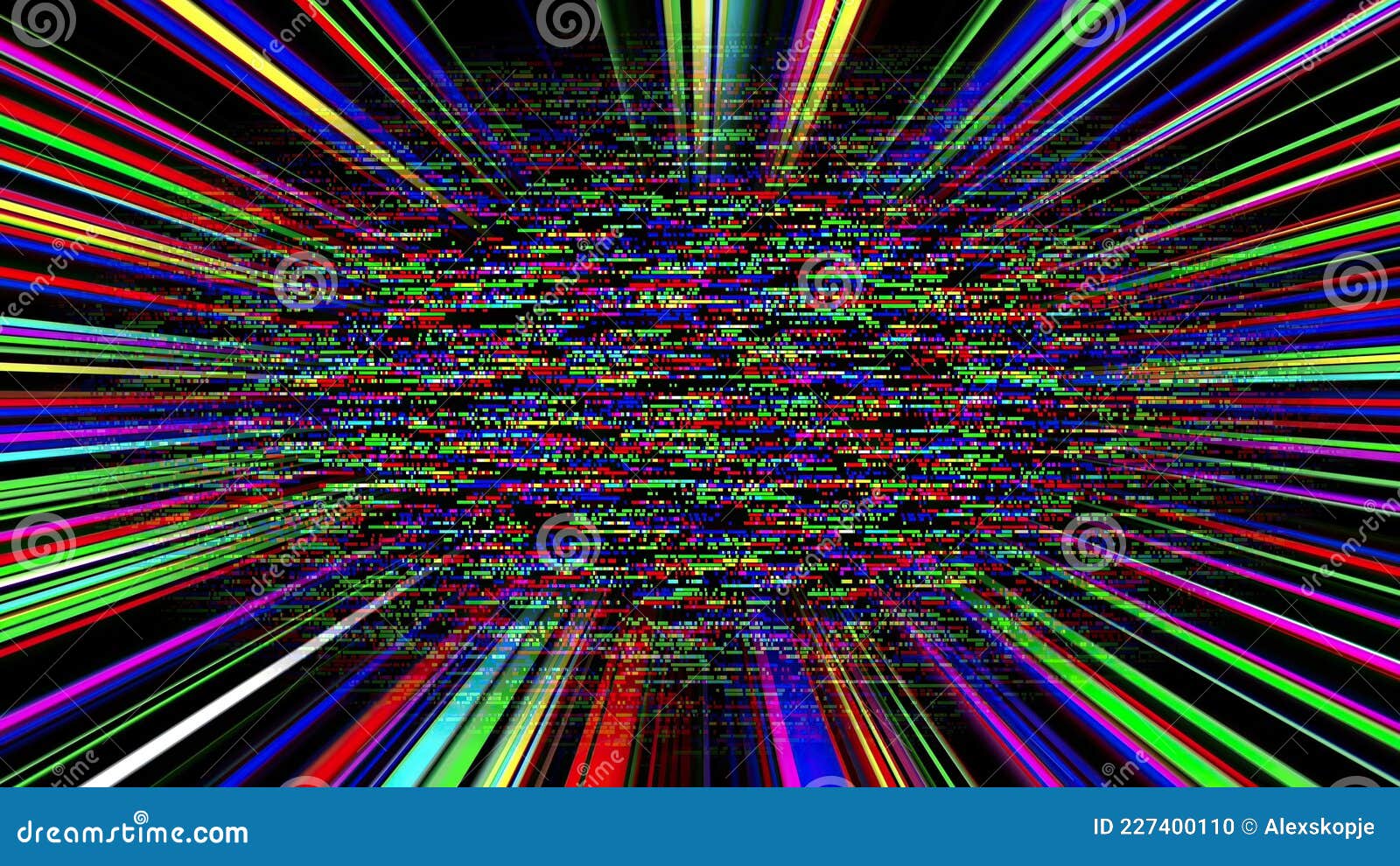 Colorful Light Rays and Pixels Stock Illustration - Illustration of ...