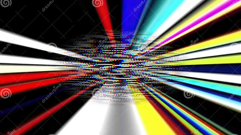 Colorful Light Rays and Pixels Stock Illustration - Illustration of ...