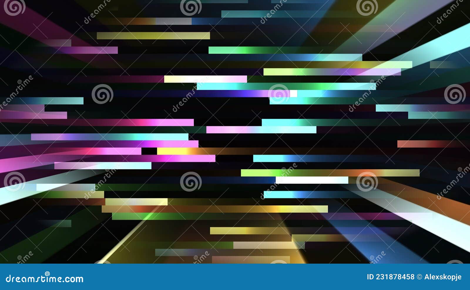 Colorful Light Rays and Pixels Stock Illustration - Illustration of ...