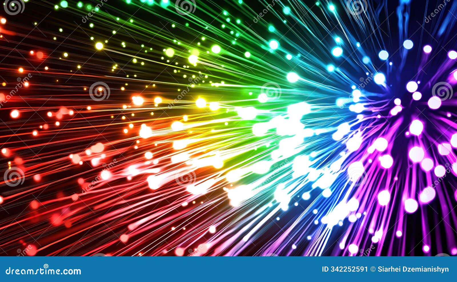 Colorful Light Rays Radiate from a Central Point in a Vibrant Display ...