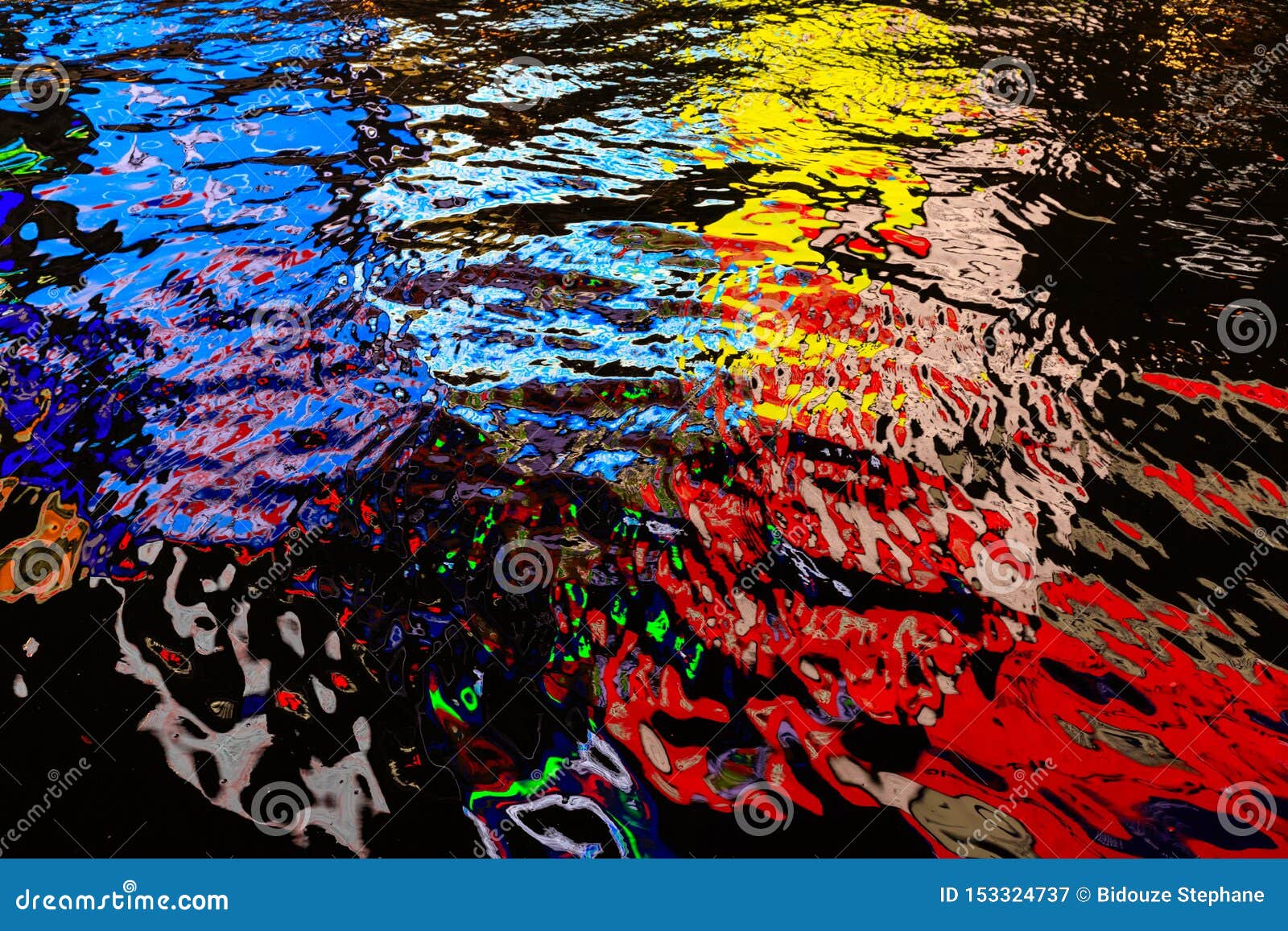 Colorful Light Reflection on Water Stock Image - Image of shiny ...