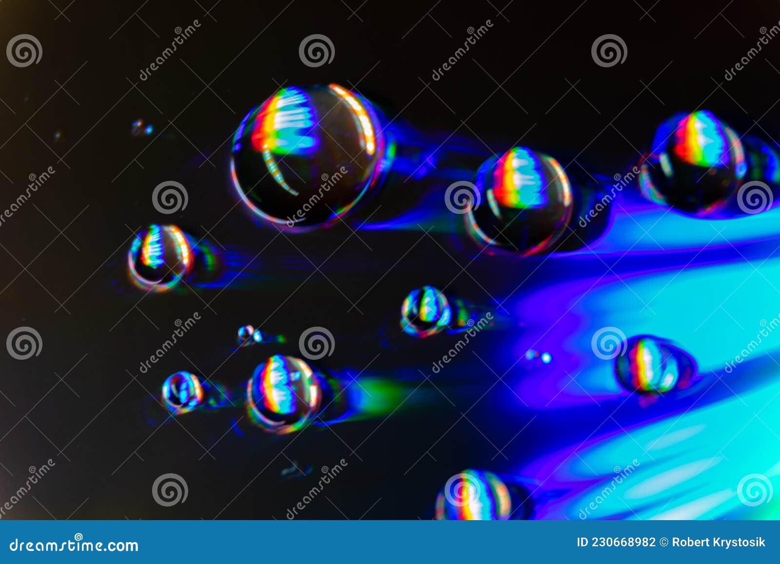 Colorful Light Reflections on CD Water Drops Stock Photo - Image of ...
