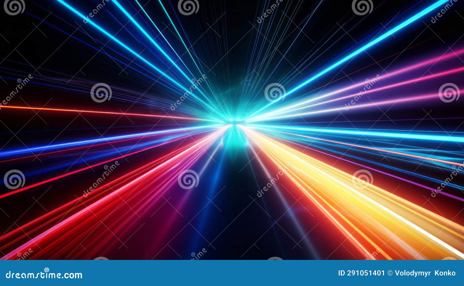Colorful Light Streaks in the Dark Stock Illustration - Illustration of ...