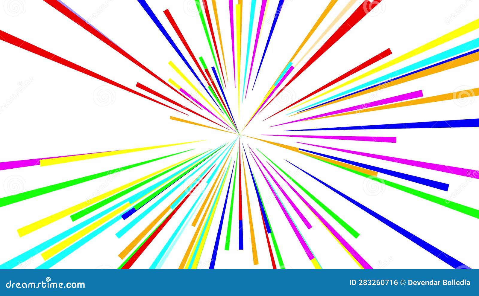 Colorful Light Streaks Motion Graphics with Plain White Background ...