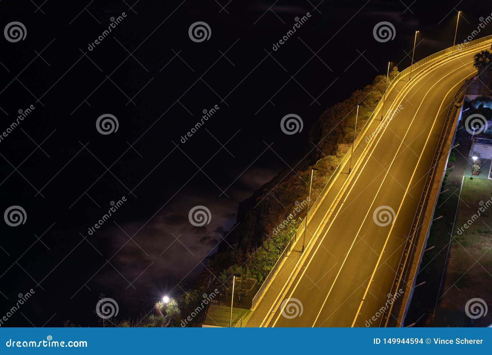 Colorful Light Trace from Highway Traffic at Night Stock Photo - Image ...