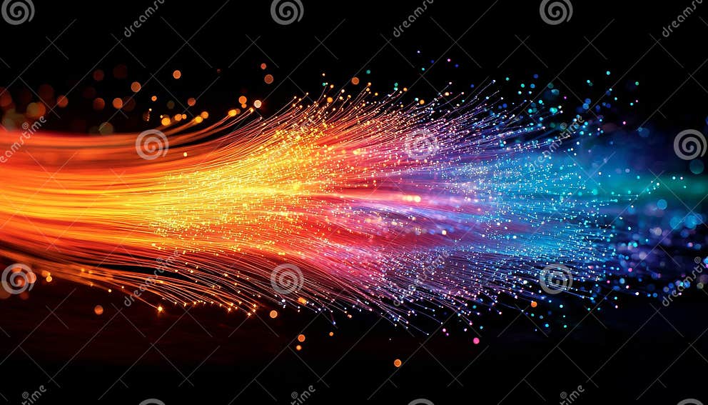 Colorful Light Trails Representing Dynamic Energy and Technology Flow ...