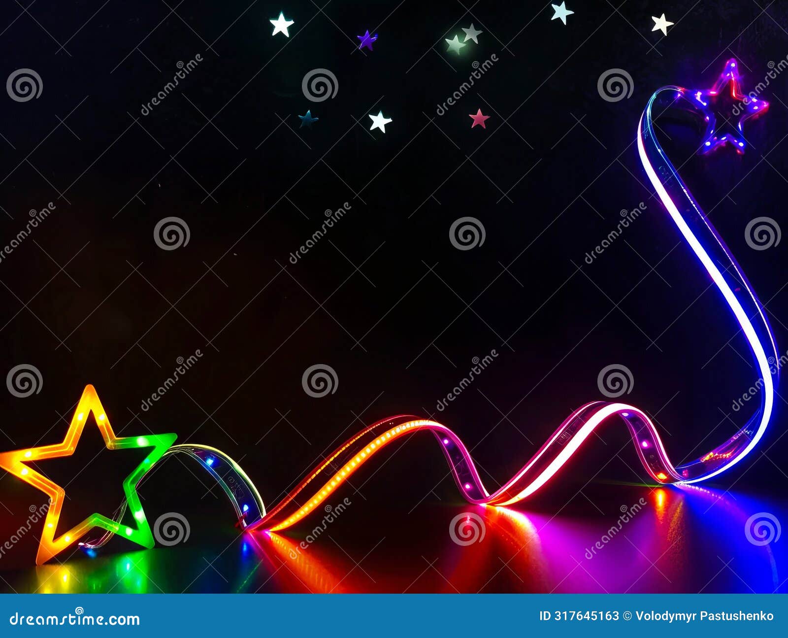 A Colorful Light Up Star with a Spiral Shape Stock Image - Image of ...