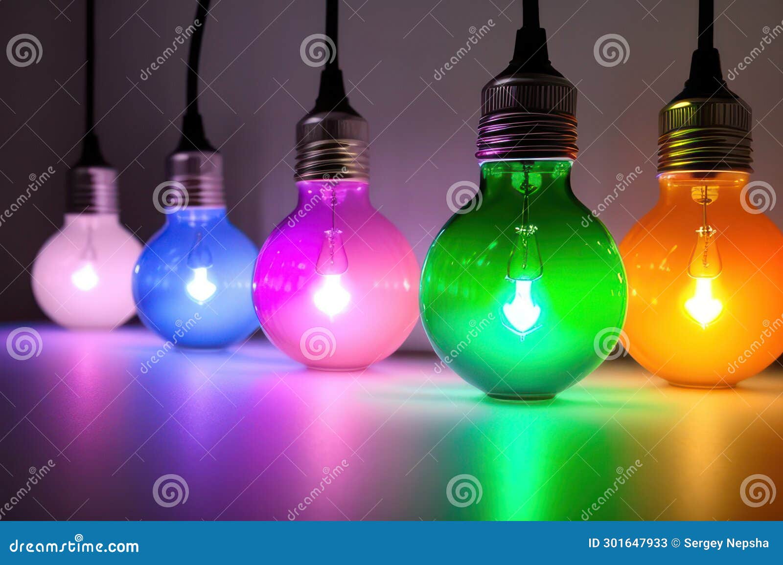 Colorful Lightbulb Made from Liquid Glass Stock Illustration ...