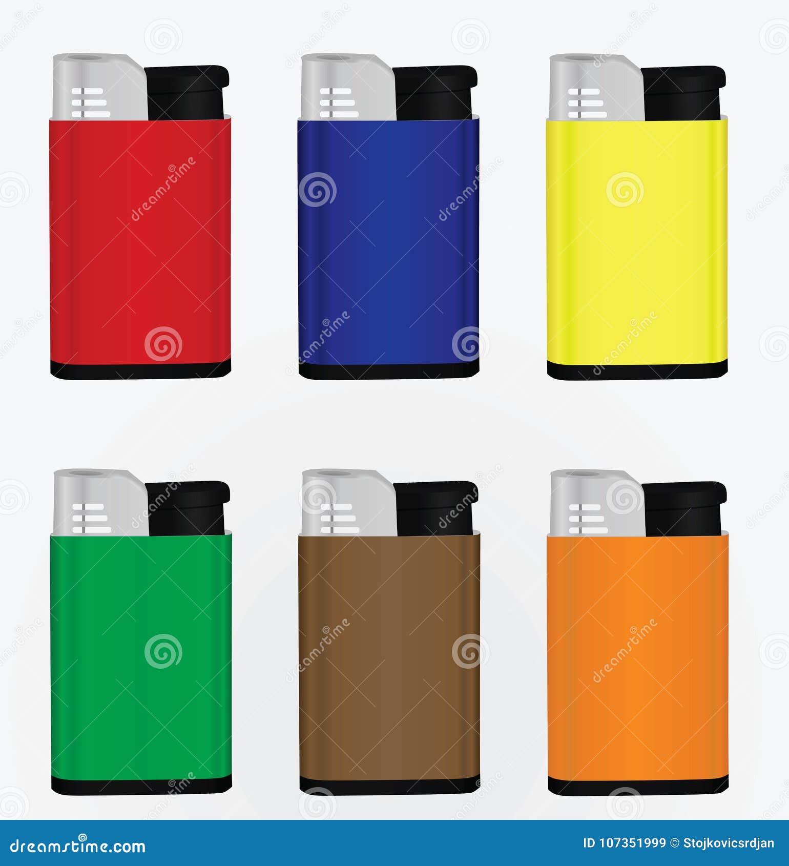 Colorful lighter set stock vector. Illustration of light - 107351999