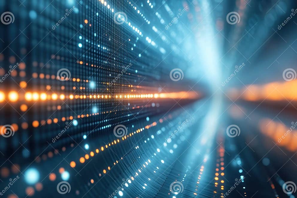 Dynamic Light Patterns Create a Sense of Motion in a Digital Landscape with Vibrant Colors and ...