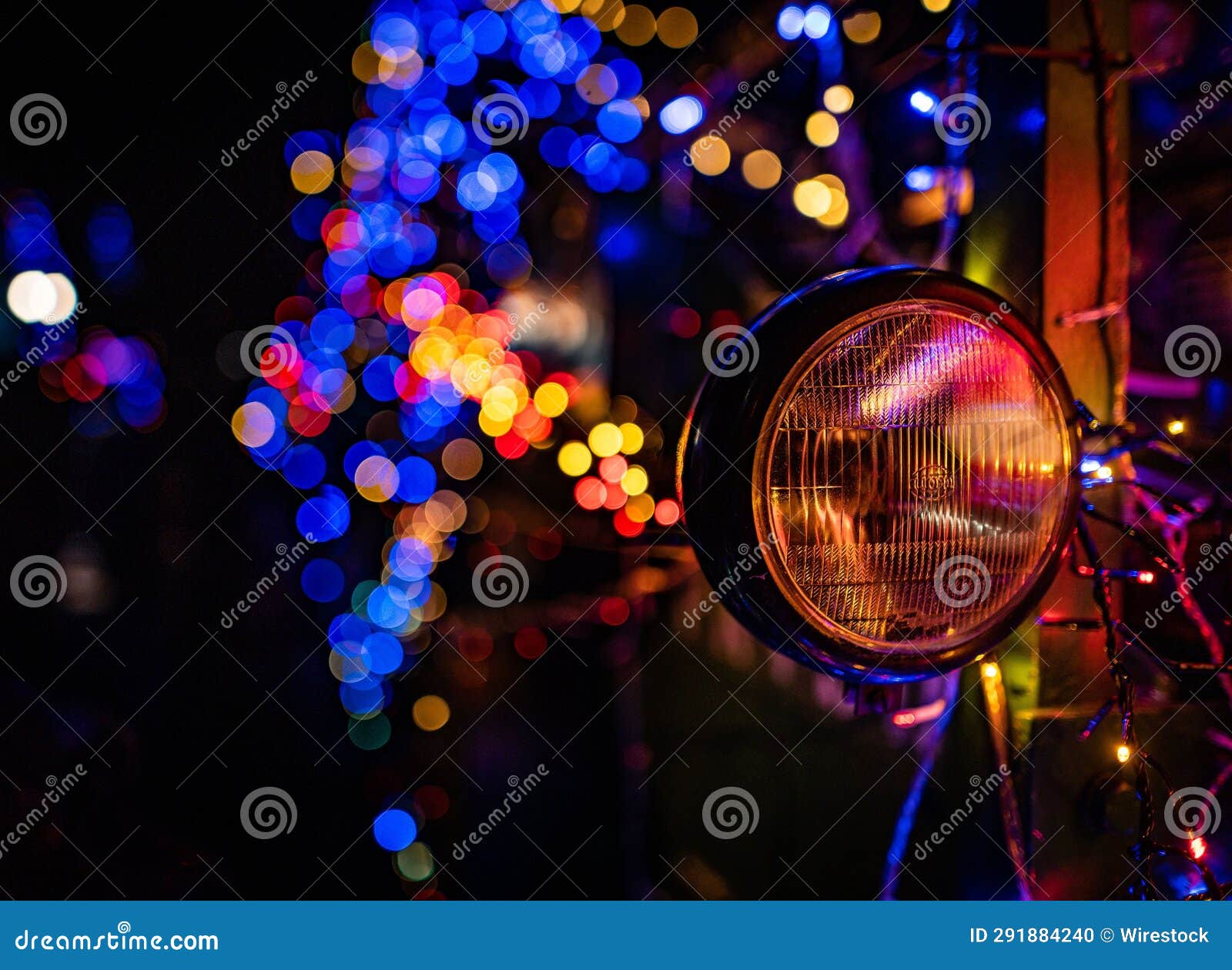 The Colorful Lights are Lit Up on the Night Side of a Building Stock ...