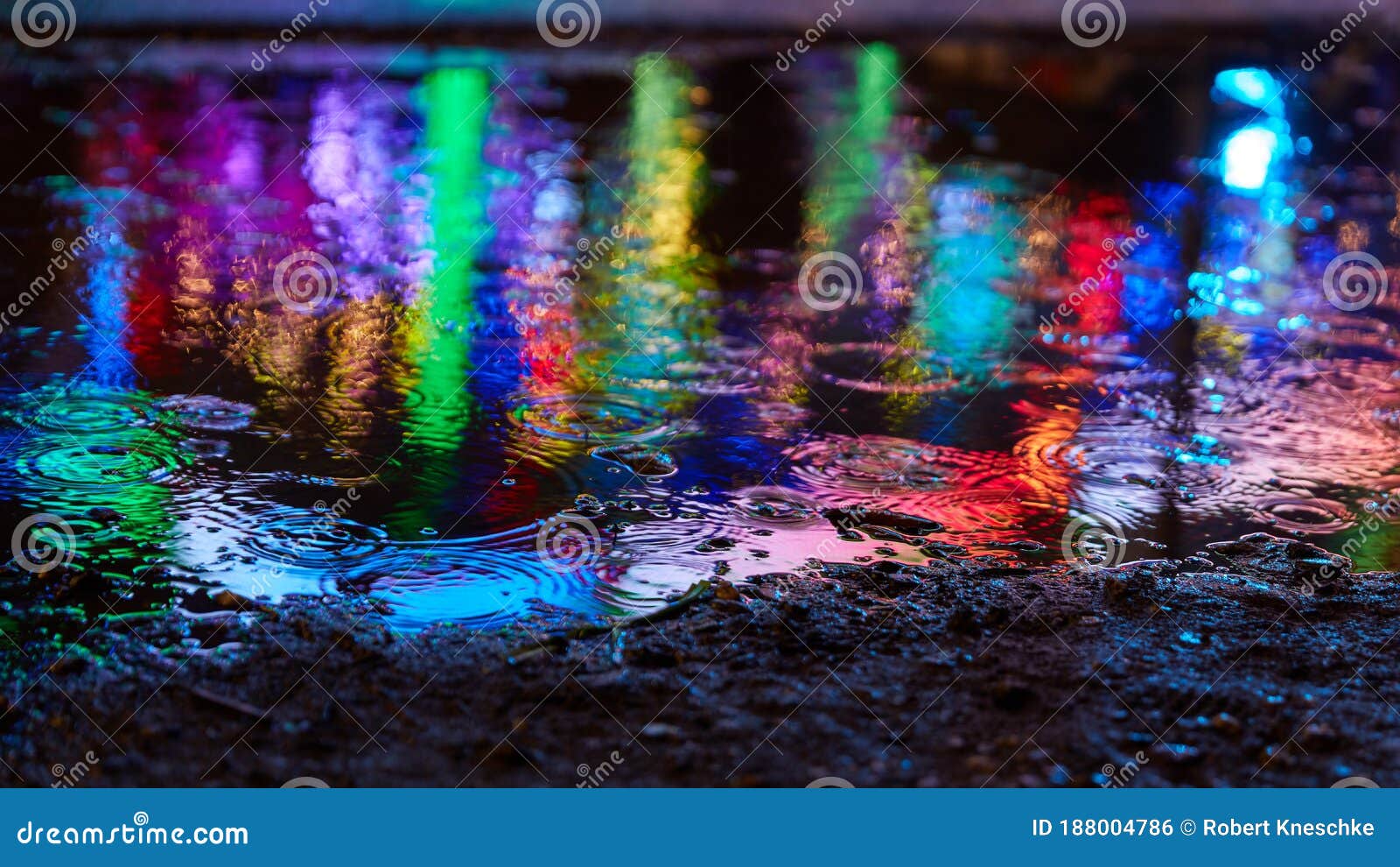 Colorful Lights in Puddle As an Abstract Background Stock Photo - Image ...