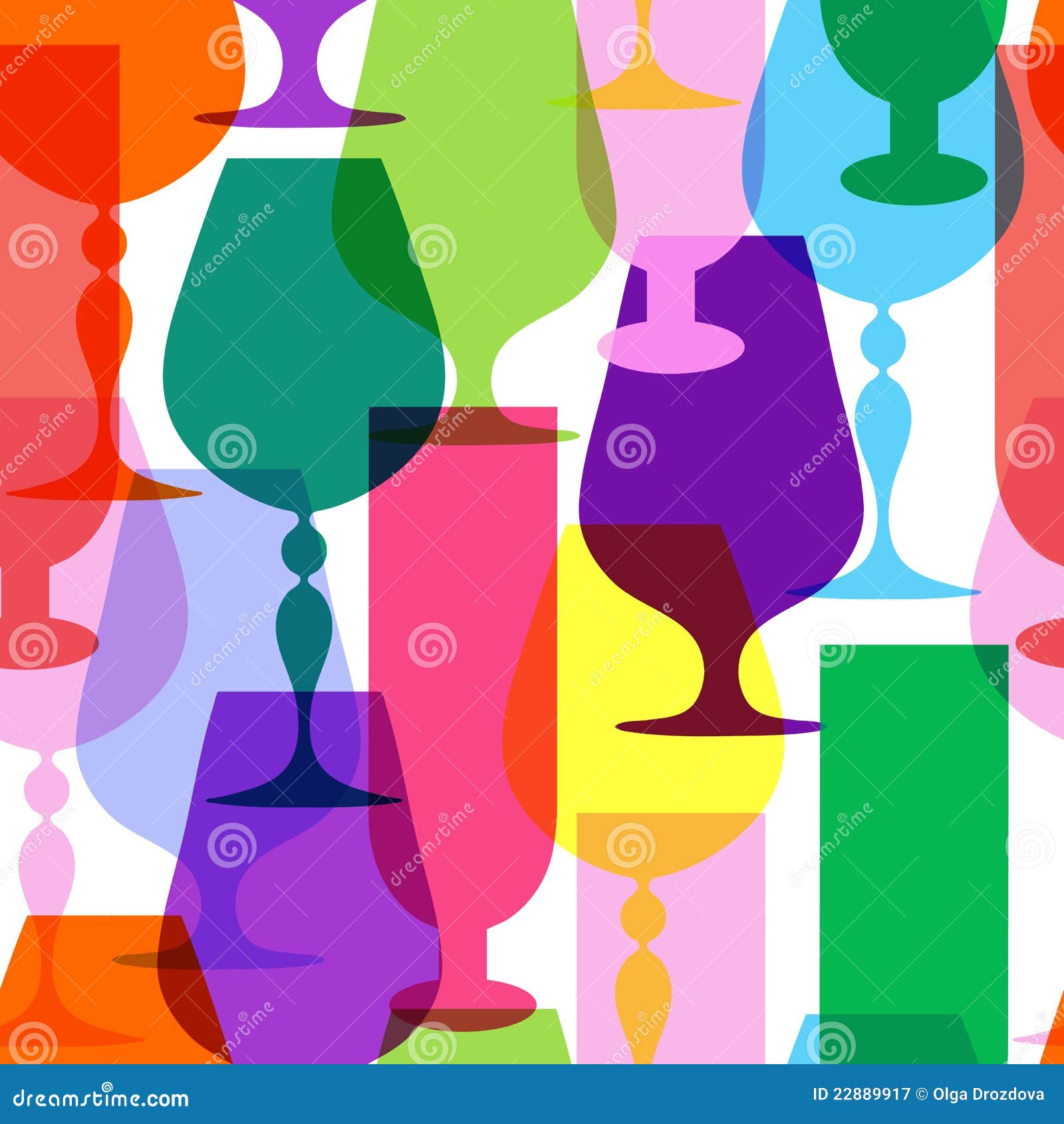 Colorful Limpid Wineglasses Stock Vector - Illustration of varicolored ...