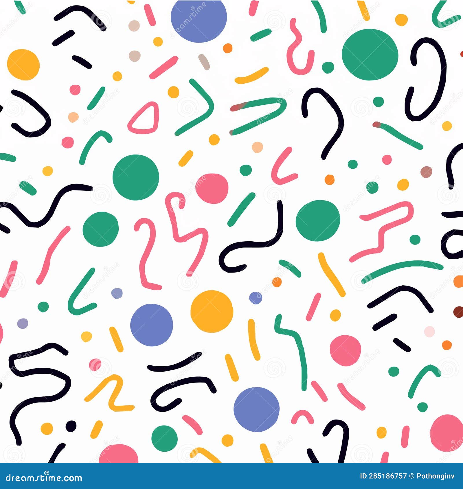 Colorful Line Doodle Pattern Stock Vector - Illustration of delightful ...