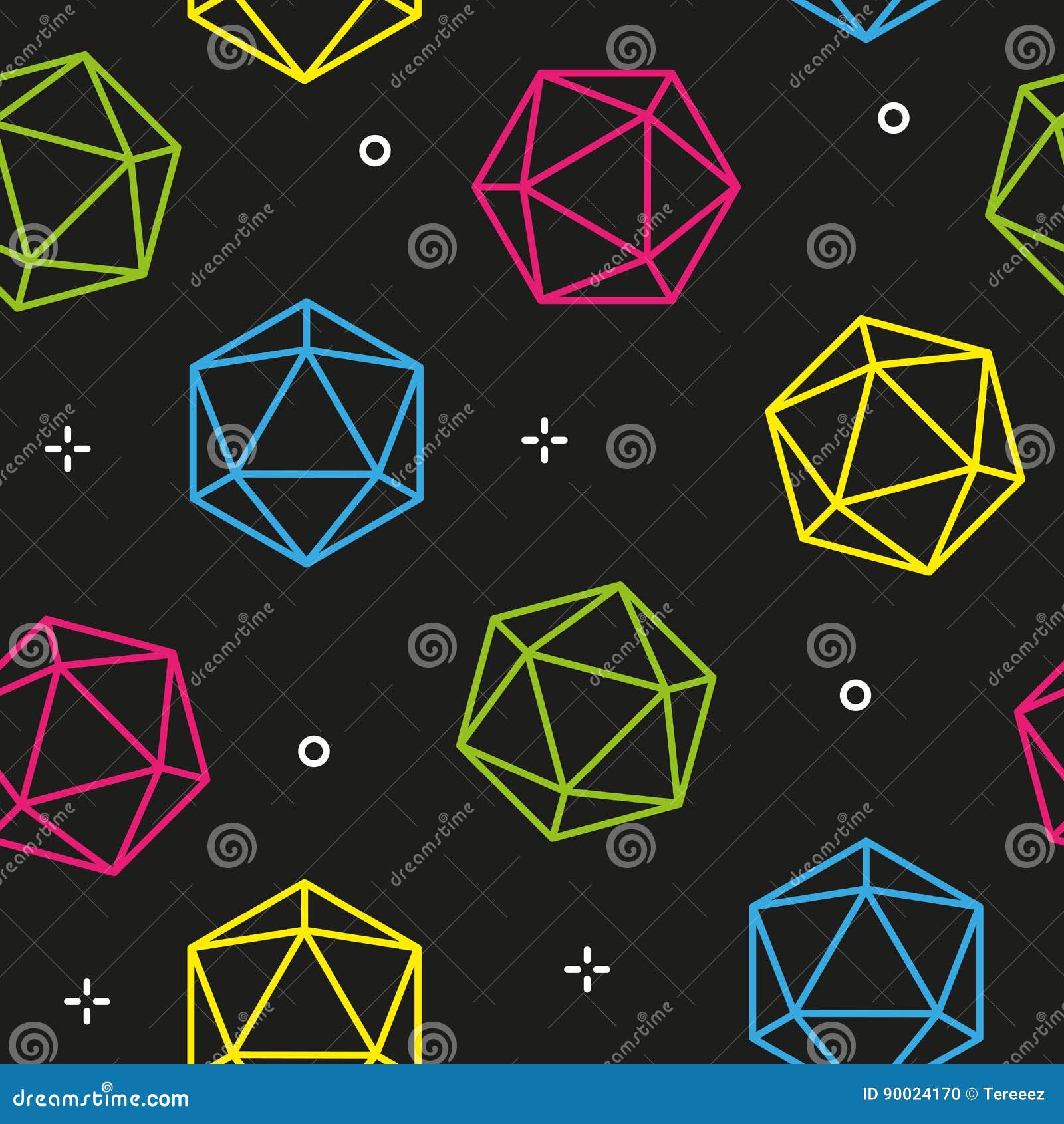 Colorful Line Hexagon Diamonds Seamless Pattern Vector Stock Vector ...