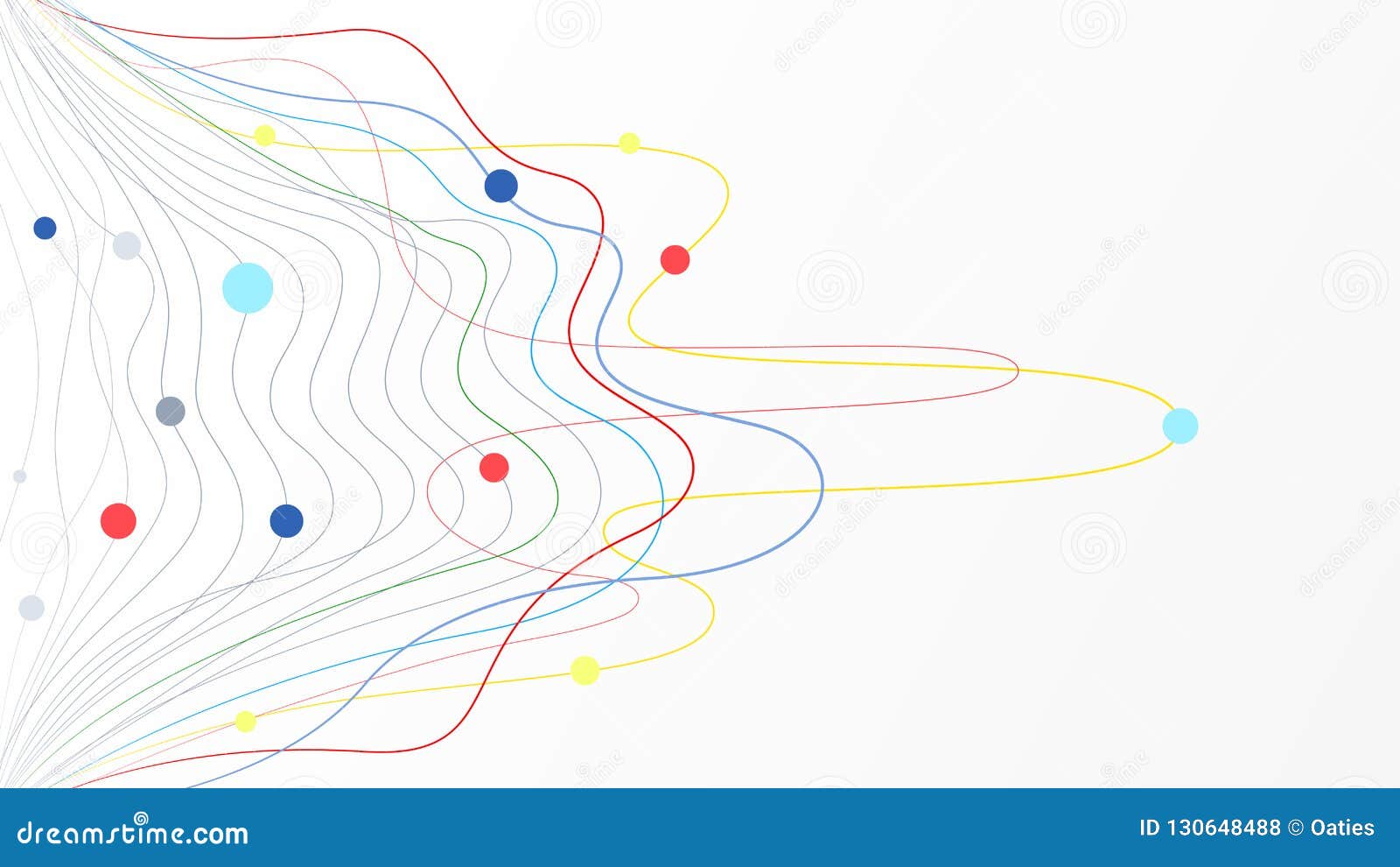 Colorful Line Wave Dots Cycle Elements Vector Background Stock Vector ...