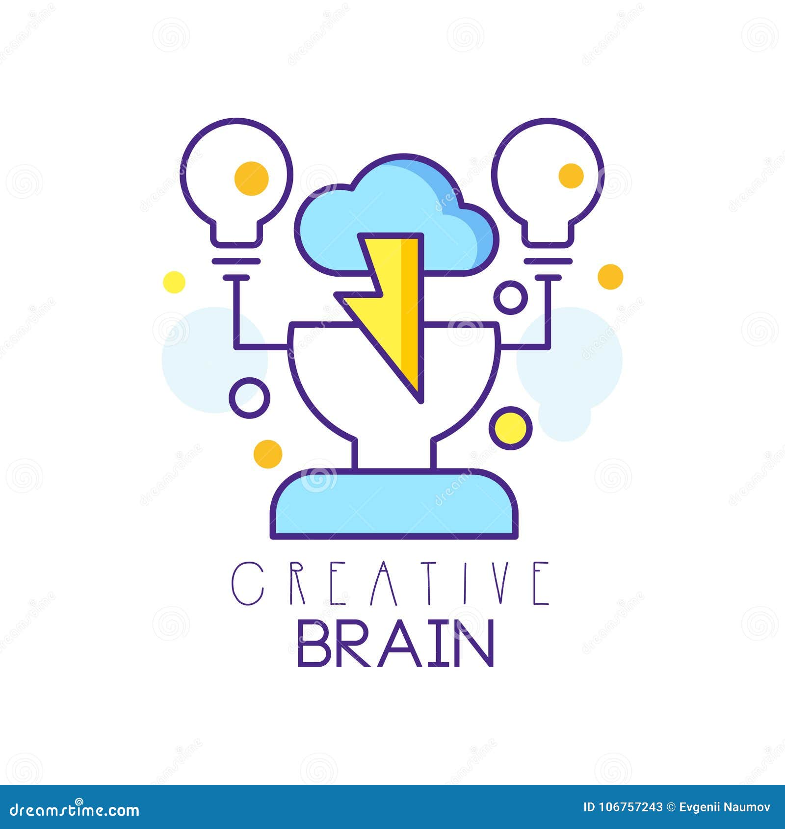 Brainstorming Process Concept. Thinking Process And Brain Activity ...