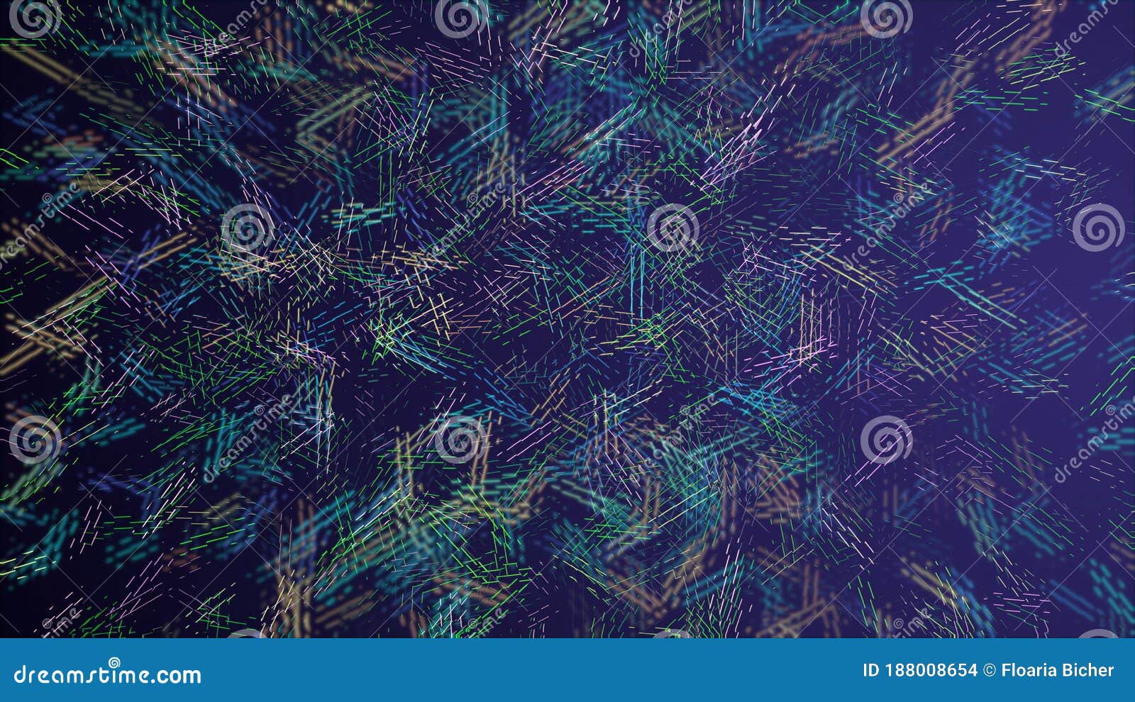 Colorful Linear Particles Filled the Screen and in Chaotic Interaction ...