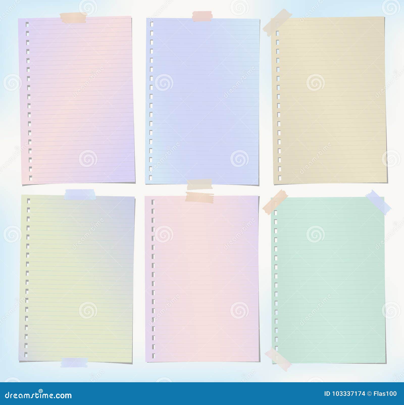Colorful Lined Notebook, Notepad Sheets, Note Paper for Text or Message ...