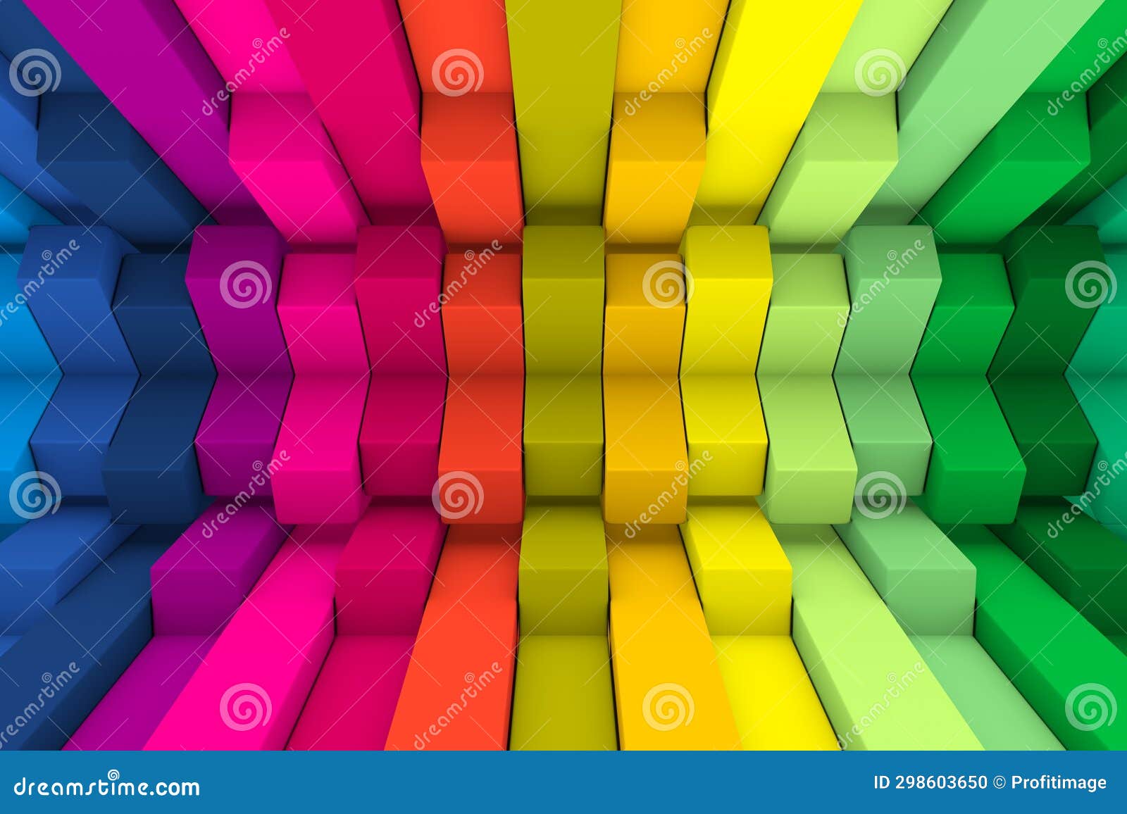 Colorful Lines Boxes Abstract Background 3D Stock Illustration ...