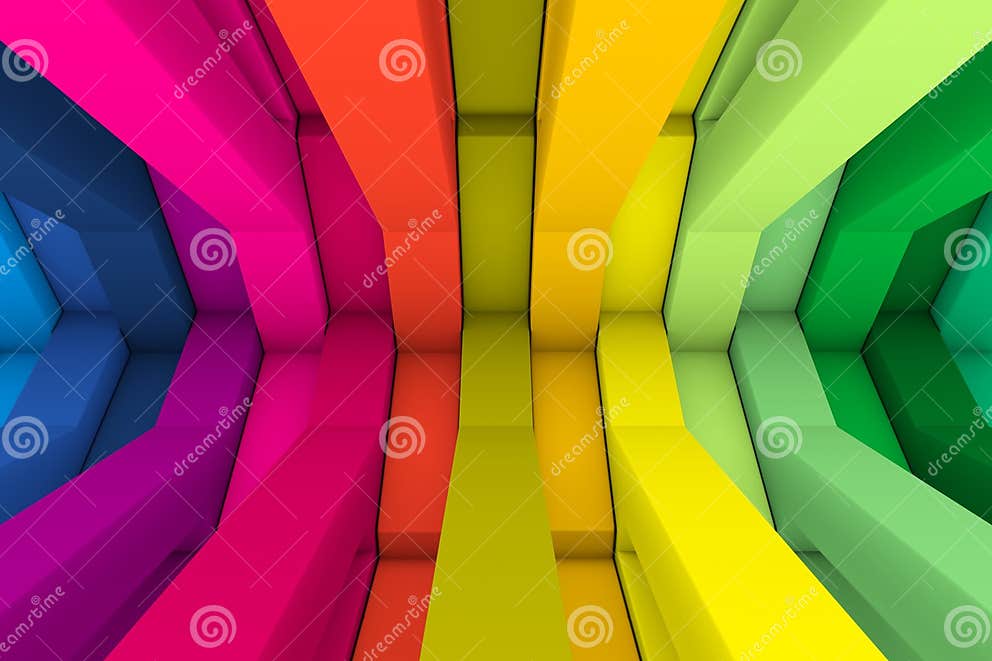 Colorful Lines Boxes Abstract Background 3D Stock Illustration ...