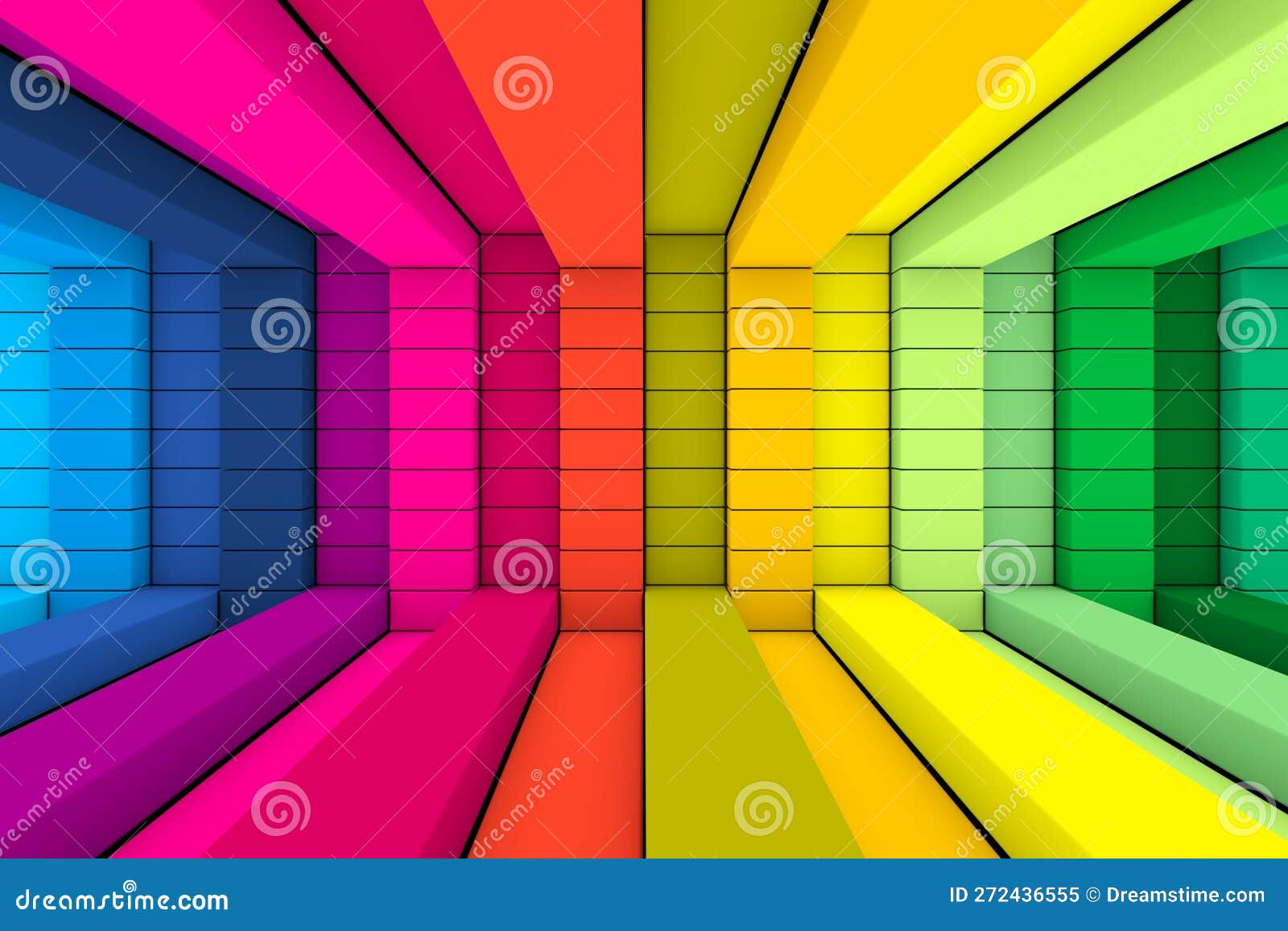 Colorful Lines Boxes Abstract Background 3D Stock Illustration ...